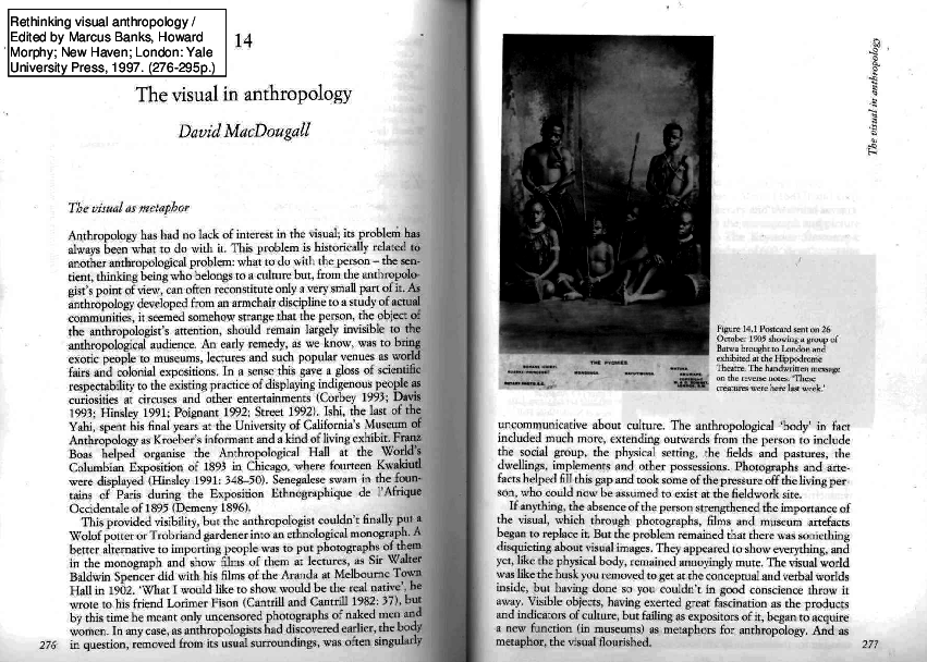 (PDF) I The visual in anthropology