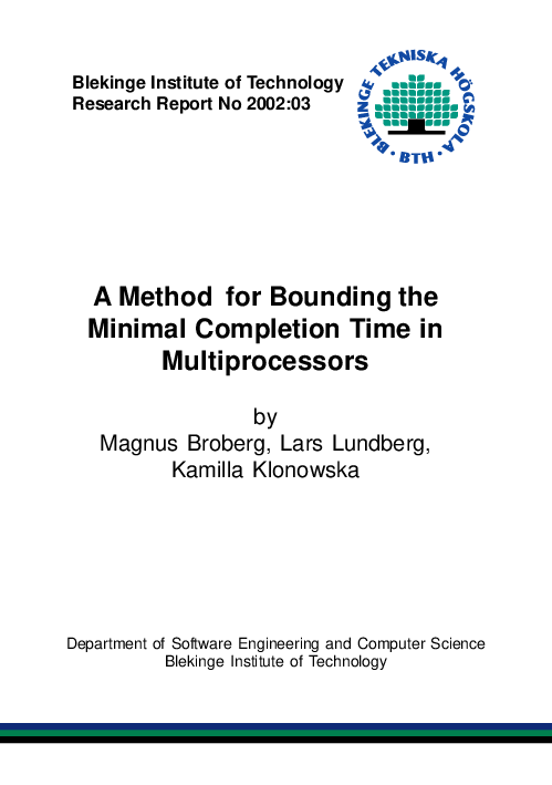 (PDF) A Method for Bounding the Minimal Completion Time in Multiprocessors