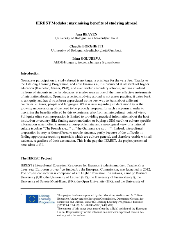 (PDF) IEREST Module zur Optimierung des Auslandsstudiums’