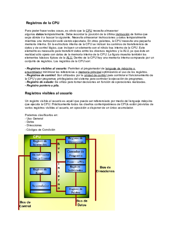 (DOC) Registros de la CPU