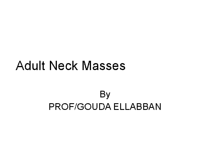 Neck Mass