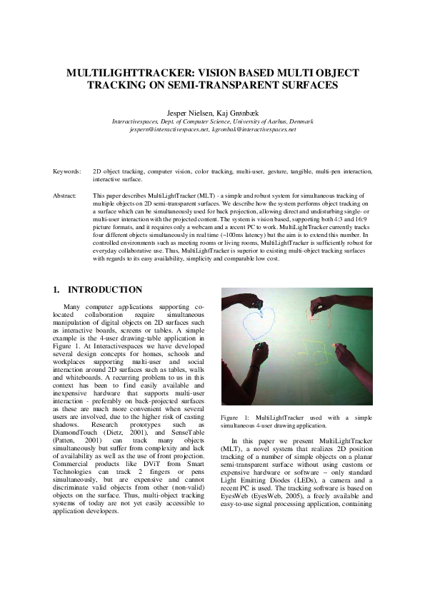 (PDF) MultiLightTracker: Vision based simultaneous multi object ...