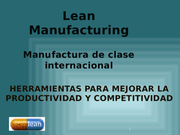 Introduccion LEAN MANUFACTURING