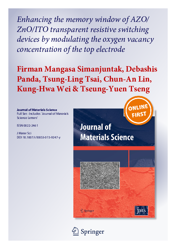 Enhanching the memory window of AZO/ZnO/ITO transparent resistive ...