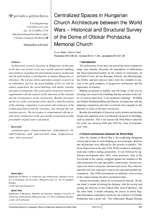 (PDF) Centralized Spaces in Hungarian Church Architecture between the ...