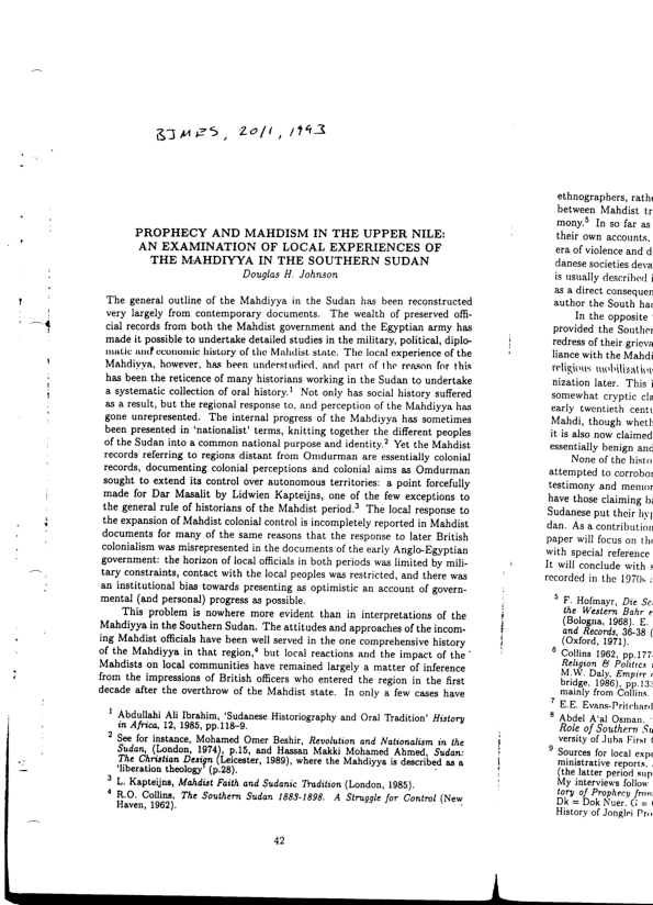 (PDF) Prophecy and Mahdism in the Upper Nile: an examination of local ...
