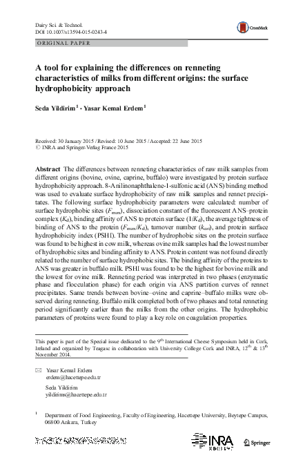 (PDF) A tool for explaining the differences on renneting ...