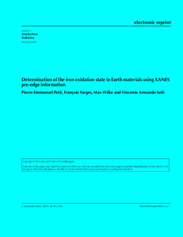Determination of the iron oxidation state in Earth materials using ...