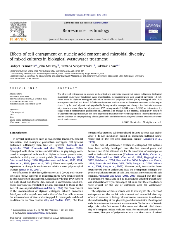 (PDF) Effects of cell entrapment on nucleic acid content and microbial ...