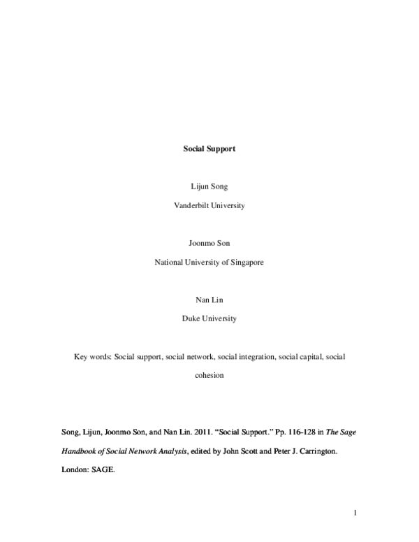 (PDF) Social Support