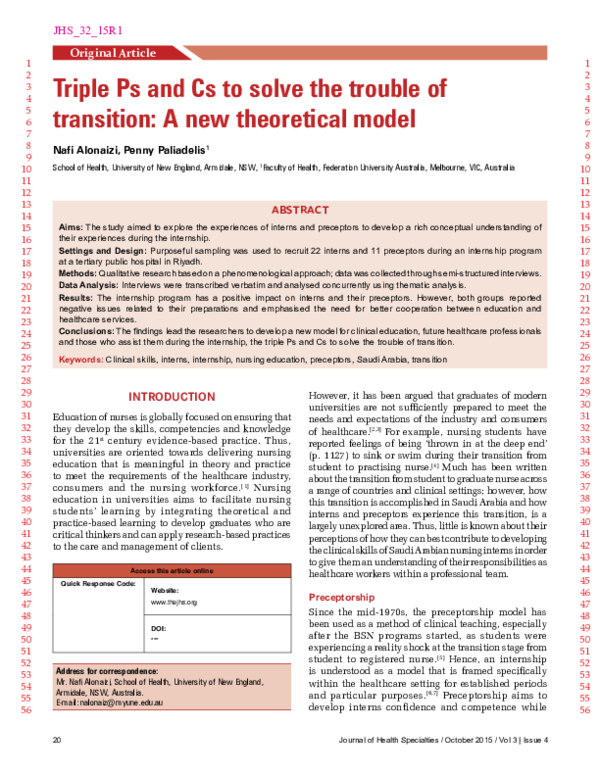 (PDF) Triple Ps and Cs to solve the trouble of transition: A new ...