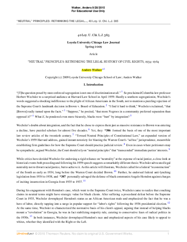 (PDF) Neutral Principles: Rethinking the Legal History of Civil Rights ...