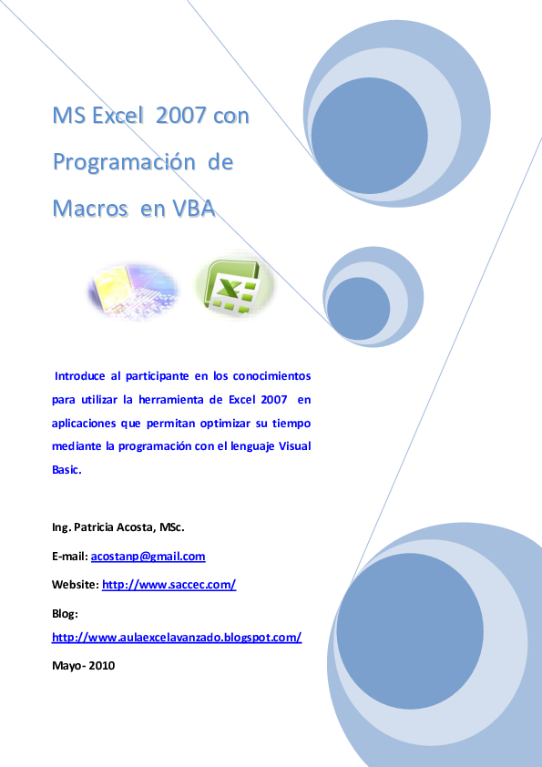 Pdf Ms Excel Con Programación De Macros En Vba
