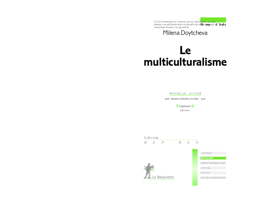 (PDF) Le Multiculturalisme (Coll. Repères n 401)
