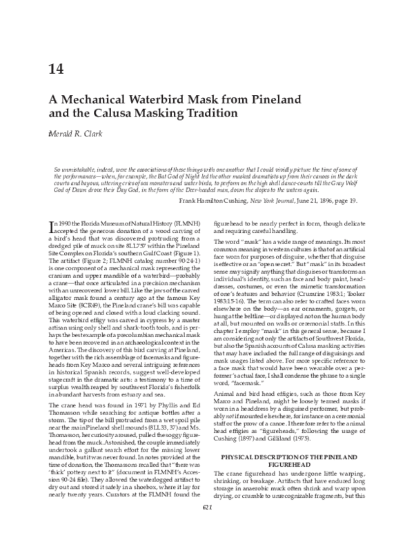 (PDF) A Mechanical Waterbird Mask from Pineland and the Calusa Masking ...