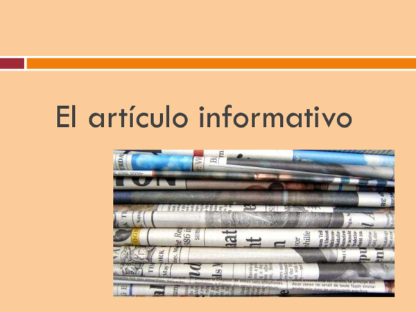 (PDF) El artículo informativo