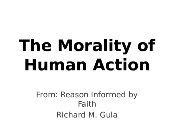(PPT) Outline on the Morality of Human Action