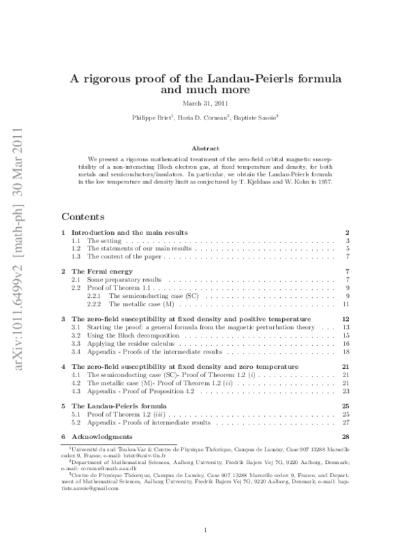 (PDF) A rigorous proof of the Landau-Peierls formula and much more