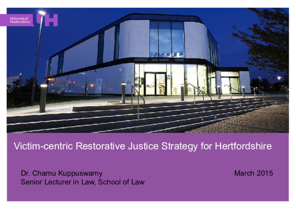 (PPT) Victim Centric Restorative Justice Strategy for Hertfordshire