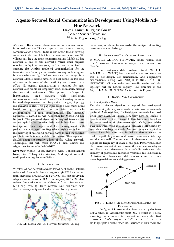 (PDF) Secured Rural Communication Development Using Mobile Ad-hoc Network