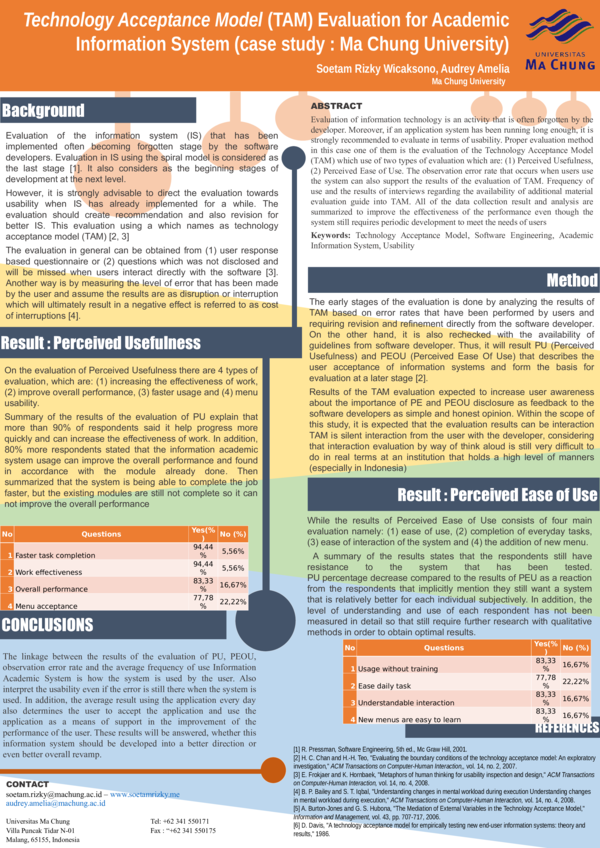 (PPT) Technology Acceptance Model (TAM) Evaluation for Academic ...