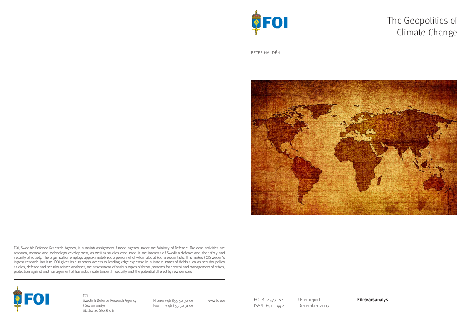 (PDF) The Geopolitics of Climate Change
