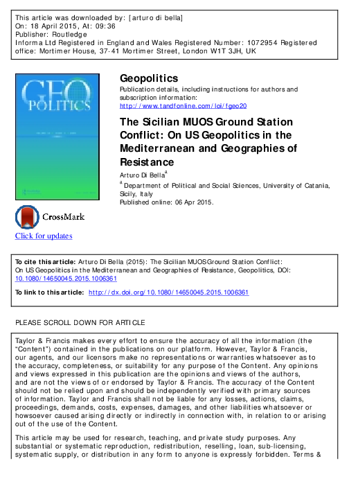 (PDF) The Sicilian MUOS ground station conflict: On US geopolitics in ...