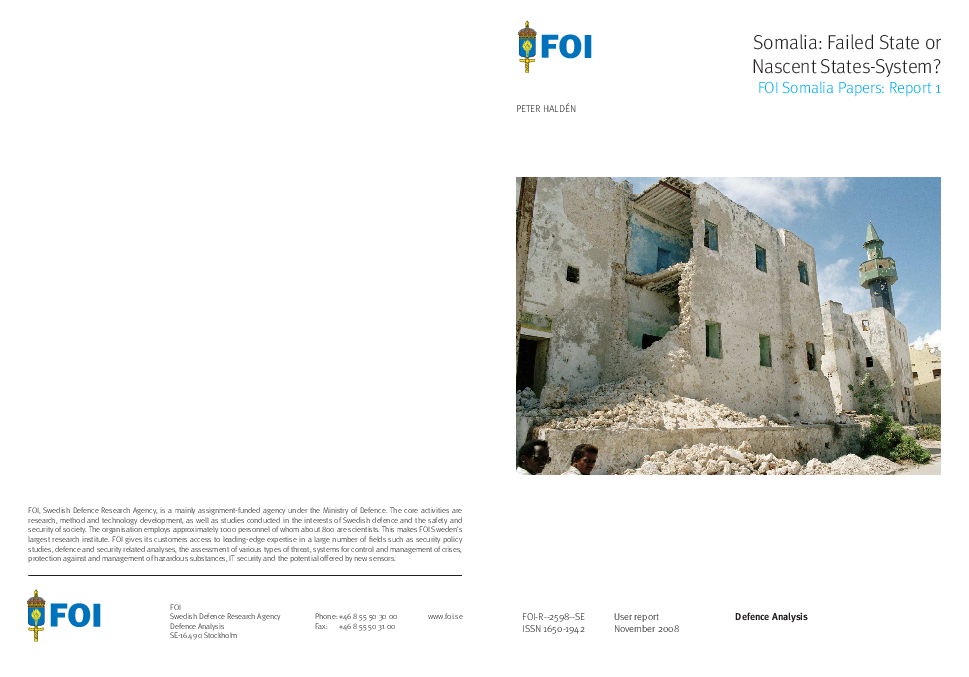(PDF) Somalia: Failed State or Nascent States-System?