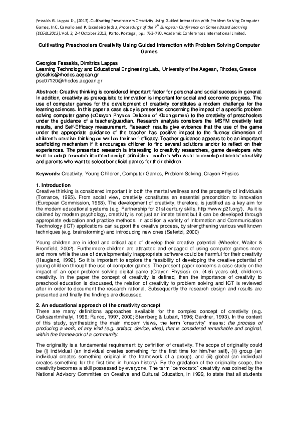(PDF) Cultivating Preschoolers Creativity Using Guided Interaction with ...