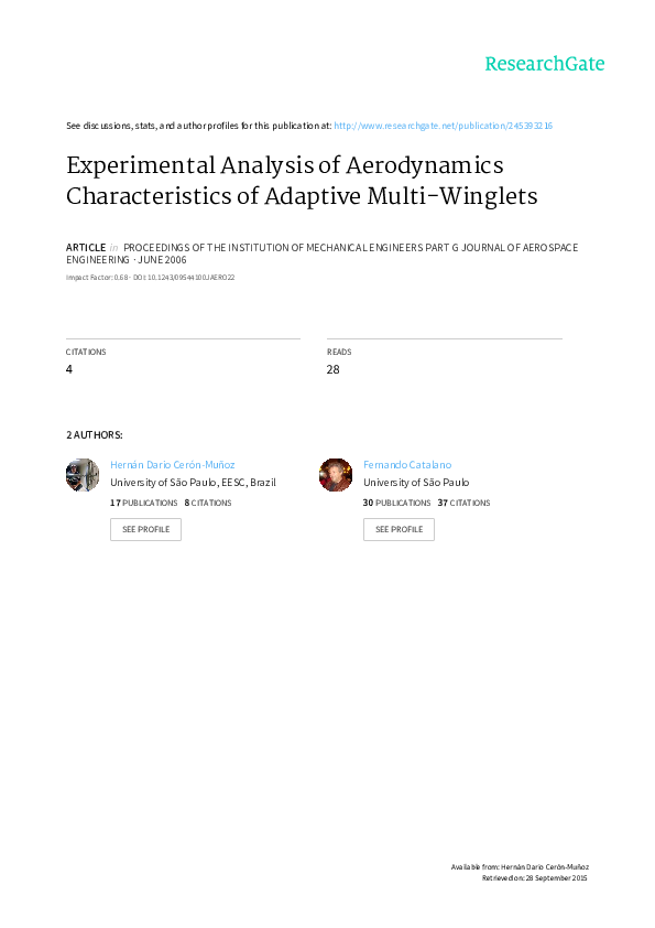 (PDF) Experimental Analysis of Aerodynamics Characteristics of Adaptive ...