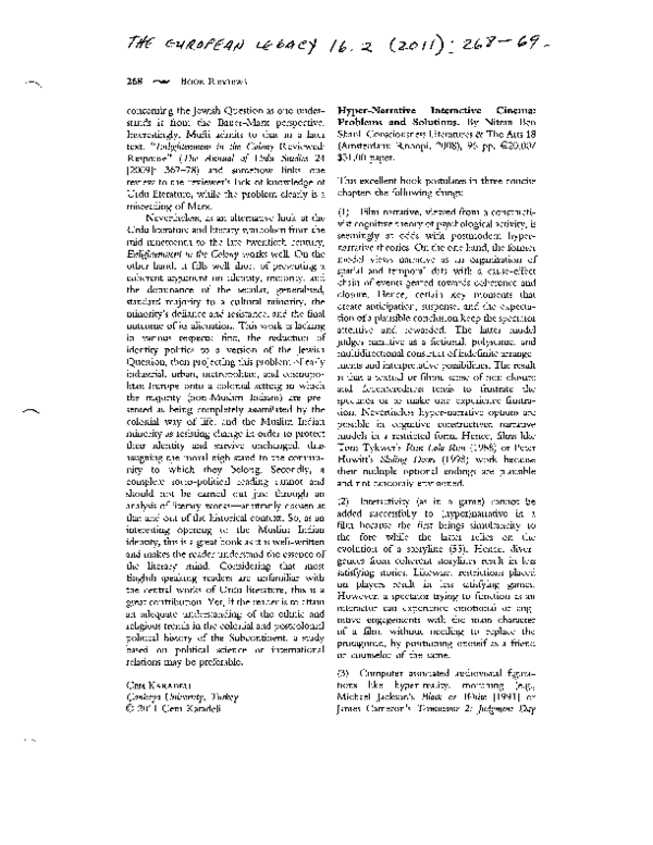 (PDF) Hyper-Narrative Interactive Cinema: Problems and Solutions, by ...