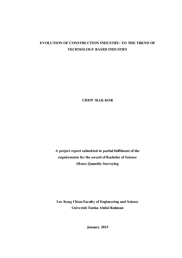 (PDF) Evolution of Construction Industry: To the Trend of Technology ...
