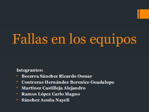 (PPT) Fallas en los equipos