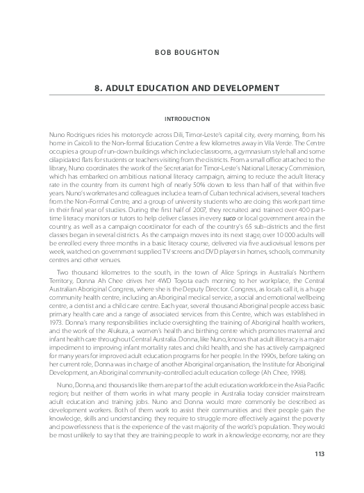 (PDF) Adult education and development