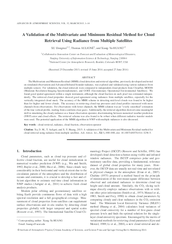 Pdf A Validation Of The Multivariate And Minimum Residual Method For