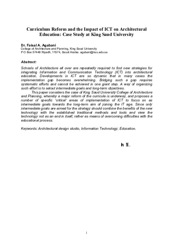 (PDF) Curriculum Reform Paper