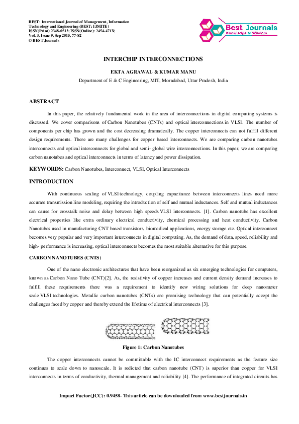 (PDF) INTERCHIP INTERCONNECTIONS