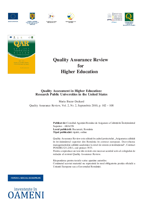 (PDF) Quality Assurance Review for Higher Education