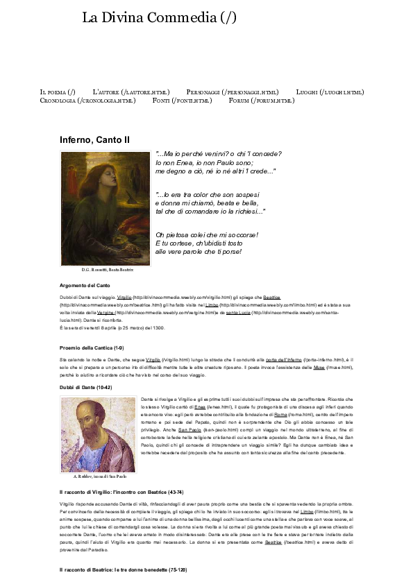 (PDF) Inferno Canto II - La Divina Commedia