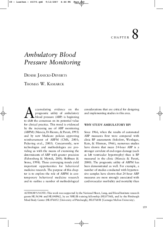 (PDF) Ambulatory Blood Pressure Monitoring
