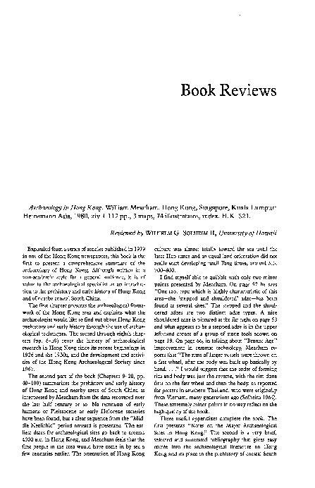 (PDF) Review of Archaeology in Hong Kong, by William Meacham; The Pa ...