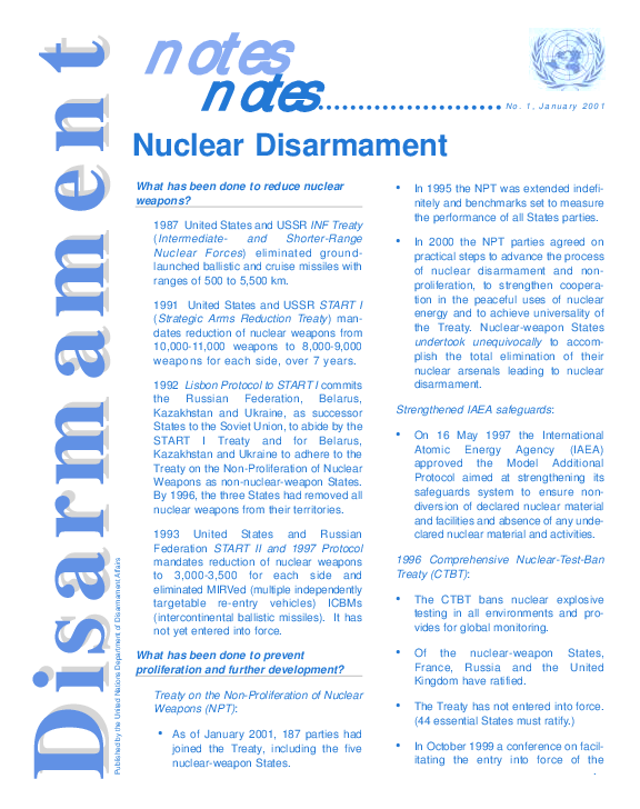 (PDF) Note - UN Nuclear Disarmament