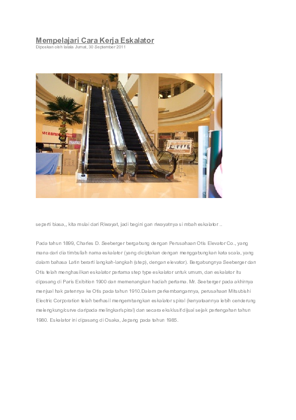 (DOC) Mempelajari Cara Kerja Eskalator