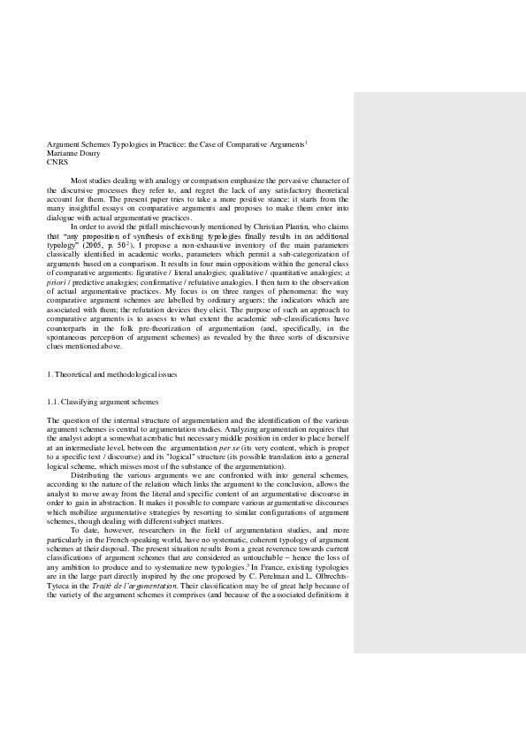 (PDF) Argument Schemes Typologies in Practice: The Case of Comparative ...