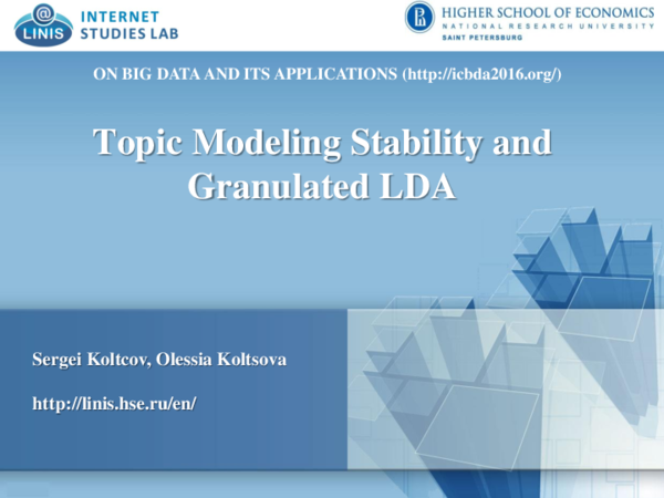 (PDF) Topic Modeling Stability and Granulated LDA