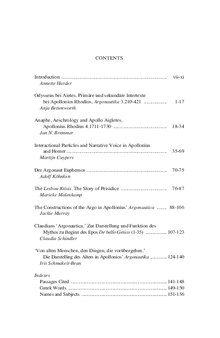 (PDF) Beginning from Apollo: Studies in Apollonius Rhodius and the ...