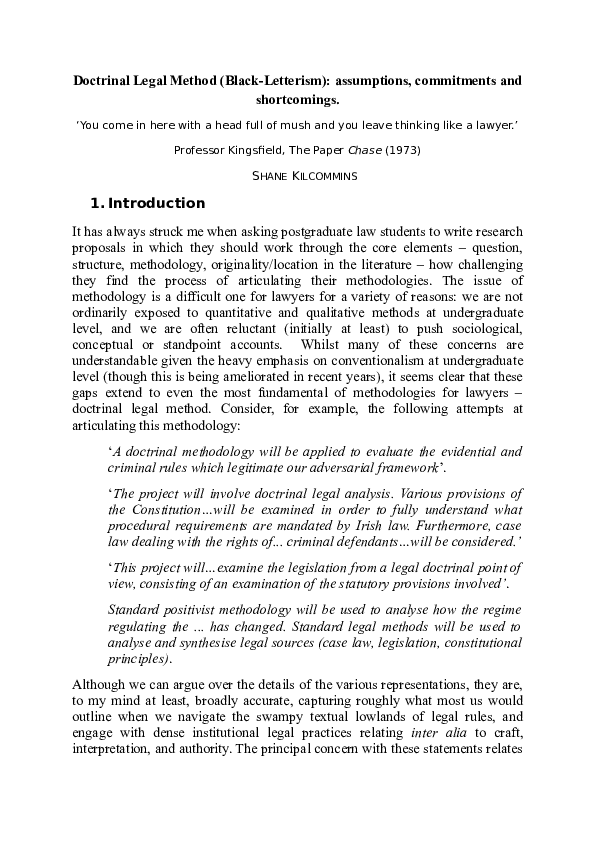 (DOC) Doctrinal Legal Method (Black-Letterism): assumptions ...