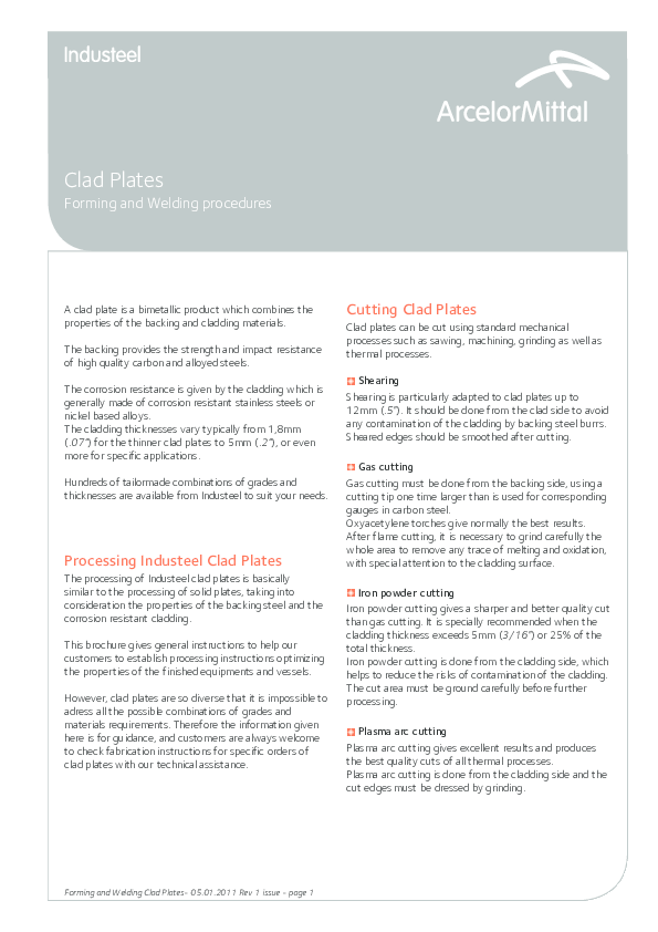(PDF) Clad Plates Forming and welding