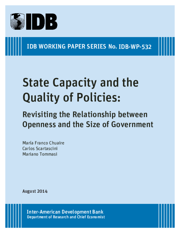 (PDF) State Capacity and the Quality of Policies. Revisiting the ...