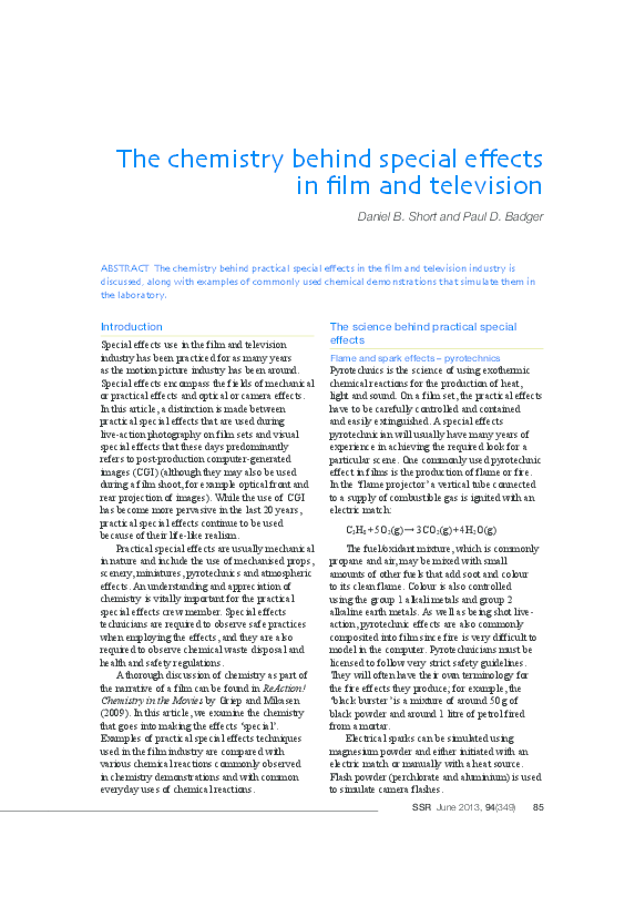 (PDF) The Chemistry Behind SFX in Film and Television
